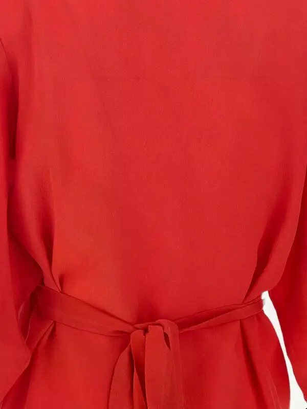 KANGRA Silk Wrap Blouse - Red