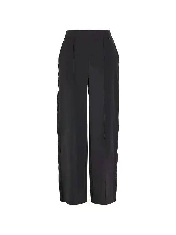 Nike Side-stripe Pleated Wide-leg Trousers - Black