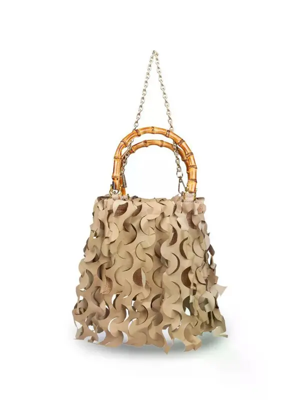 LA MILANESA Oceano Tote Bag With Bamboo Handles - Neutrals