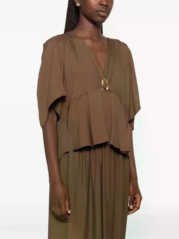 FORTE_FORTE Hammered Ring Draped Top