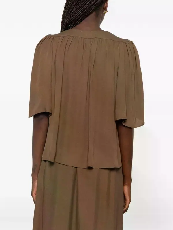 FORTE_FORTE Hammered Ring Draped Top