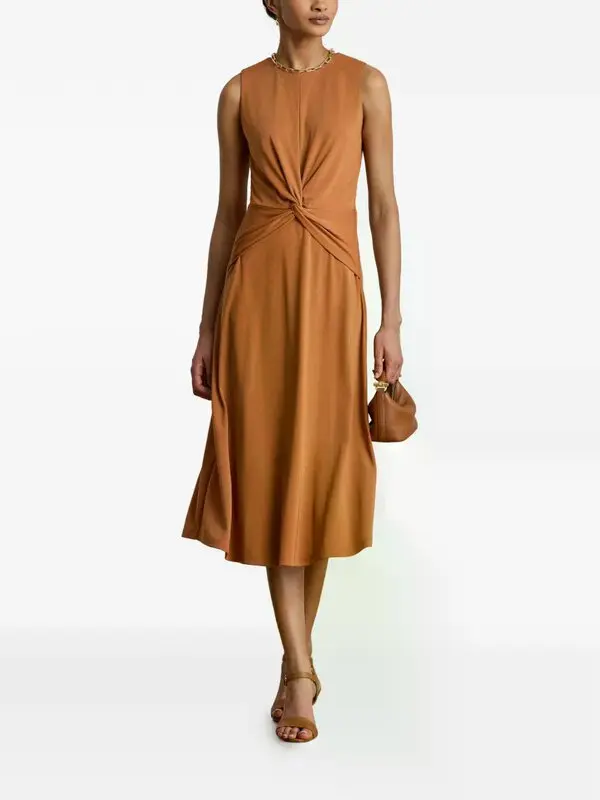 Ralph Lauren Twist-front A-line Midi Dress - Orange