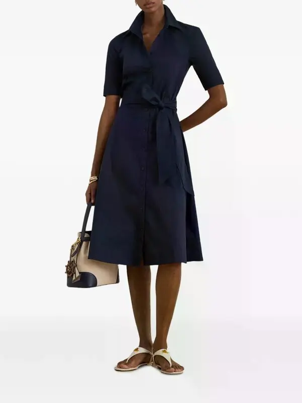 Ralph Lauren Belted Cotton-blend Midi Shirt Dress