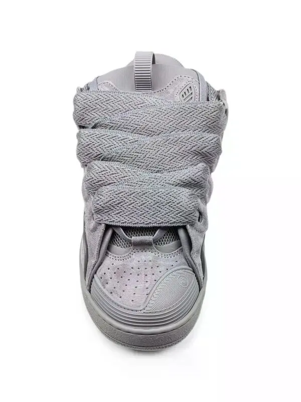 LANVIN Curb Leather Sneakers - Grey