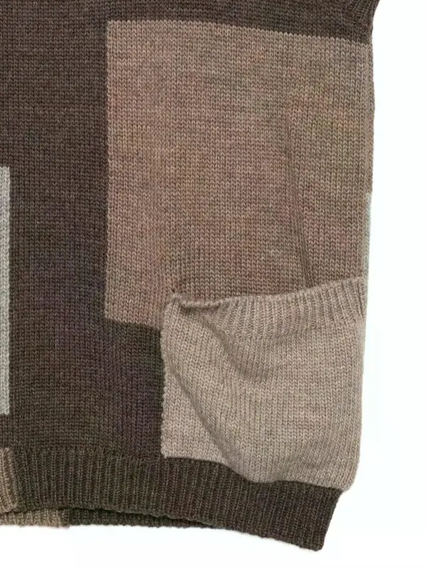 Yohji Yamamoto Patchwork-knit Sleeveless Sweater