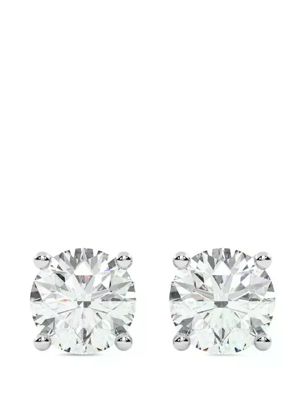 Diamond Essentials Laboratory-grown Diamond Solitaire Stud Earrings - Silver