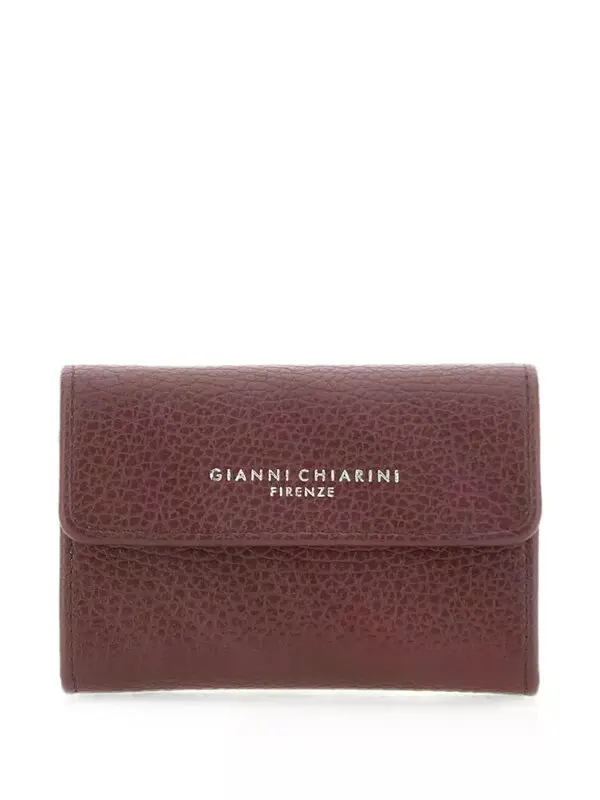 GIANNI CHIARINI Dollaro Hammered Leather Wallet - Red