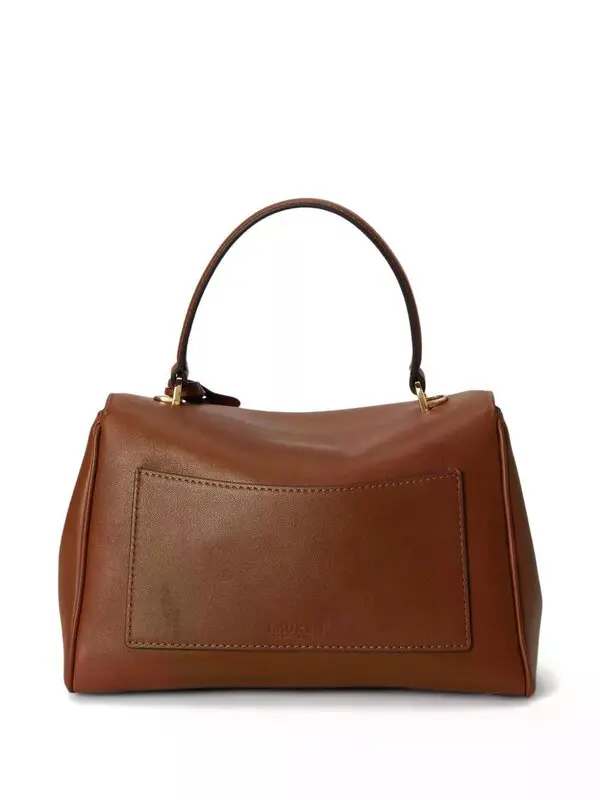 Ralph Lauren Small Farrah Leather Satchel Bag - Brown