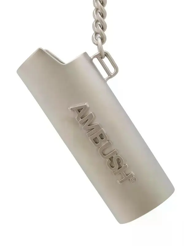 AMBUSH Logo Lighter Case Keychain - Silver
