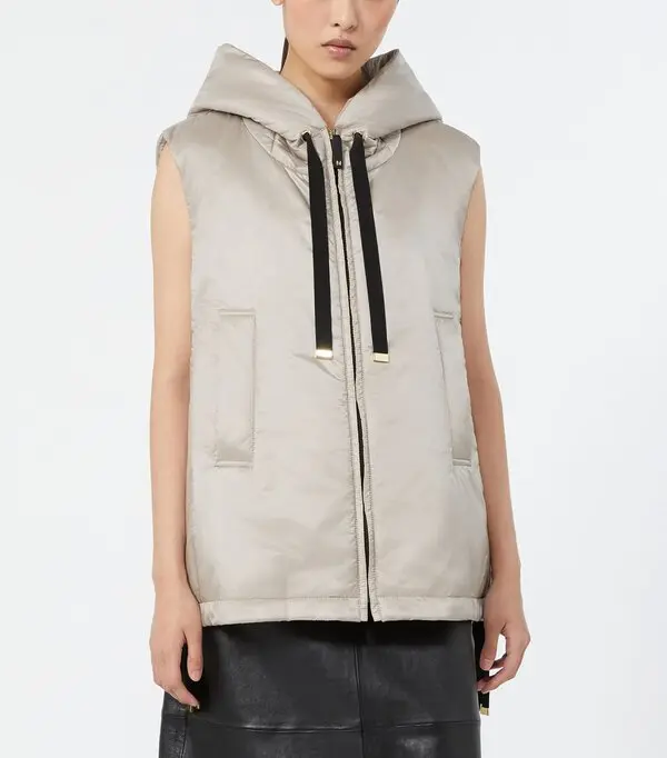 Max Mara Hooded Water-repellent Gilet - Beige