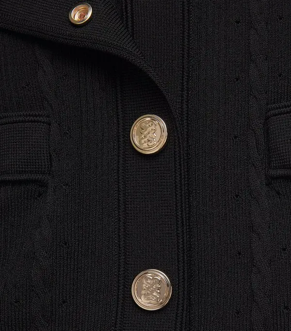 Sandro Pointelle-knit Cropped Cardigan