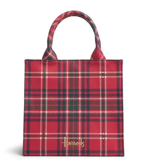 Harrods Small Tartan Tote Bag - Red