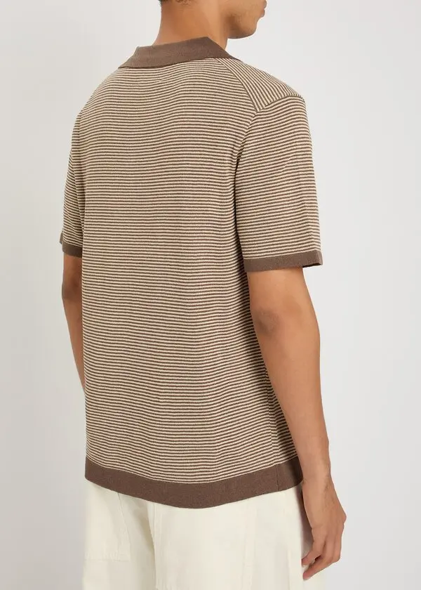 RAITH Antonio Striped Knit Polo Shirt