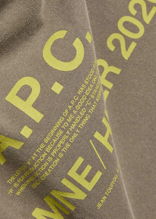 A.p.c. Logo-print Cotton T-shirt - Dark Grey