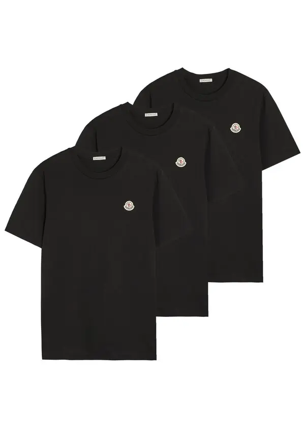 Moncler Logo Cotton T-shirt - Black
