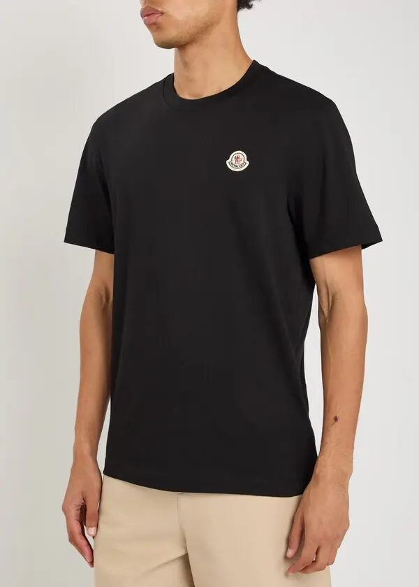 Moncler Logo Cotton T-shirt - Black