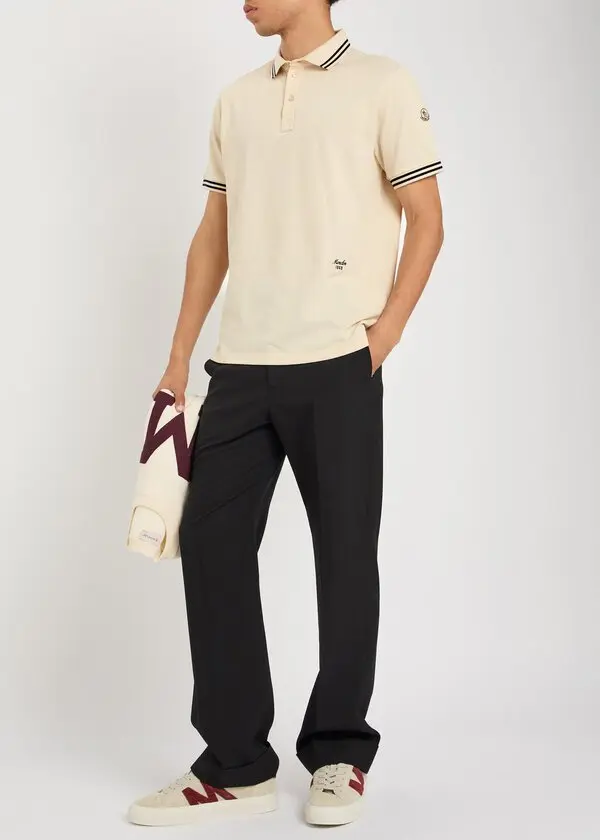 Moncler Logo-embroidered Piqué Cotton Polo Shirt