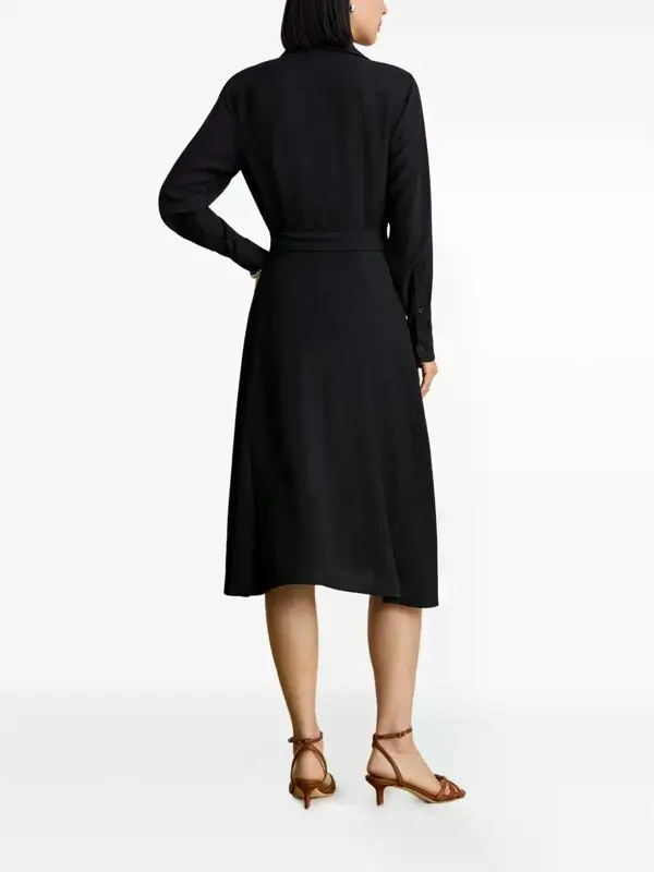 Ralph Lauren Double-faced Georgette Belted Midi Shirt Dress