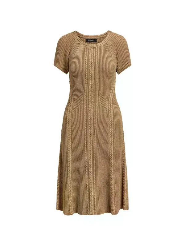 Ralph Lauren Cable Knit Midi Dress - Neutrals