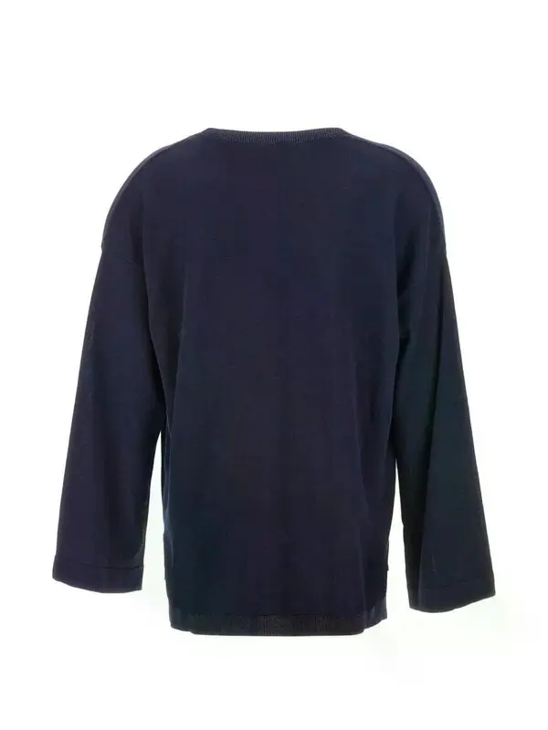 KANGRA Asymmetrical V-neck Cardigan - Blue