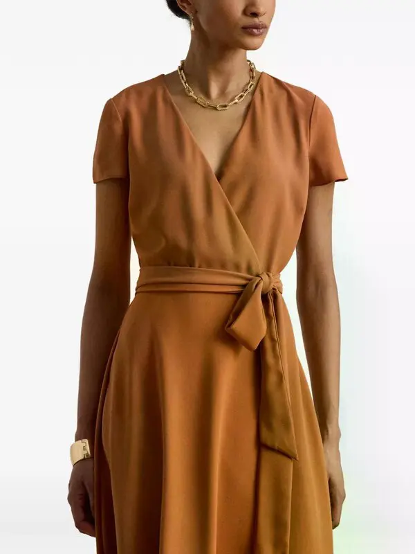 Ralph Lauren Belted Surplice Midi Dress