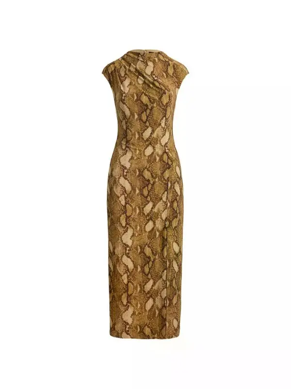 Ralph Lauren Cap-sleeve Midi Dress - Brown