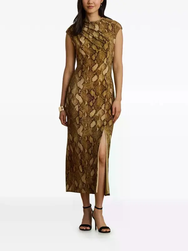 Ralph Lauren Cap-sleeve Midi Dress - Brown