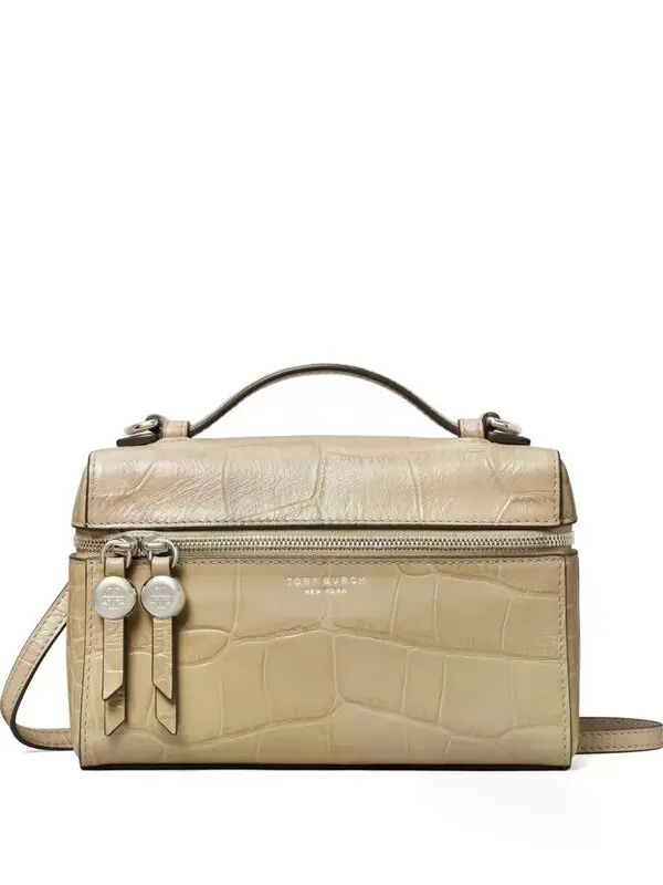 Tory Burch Slim Romy Croc-embossed Top-handle Bag
