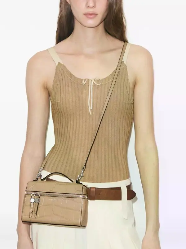 Tory Burch Slim Romy Croc-embossed Top-handle Bag
