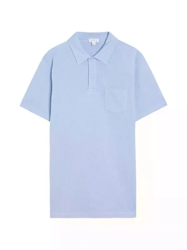 Sunspel Chest-pocket Polo Shirt - Blue