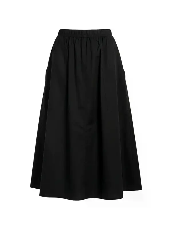 Black Label A-line Midi Skirt - Black