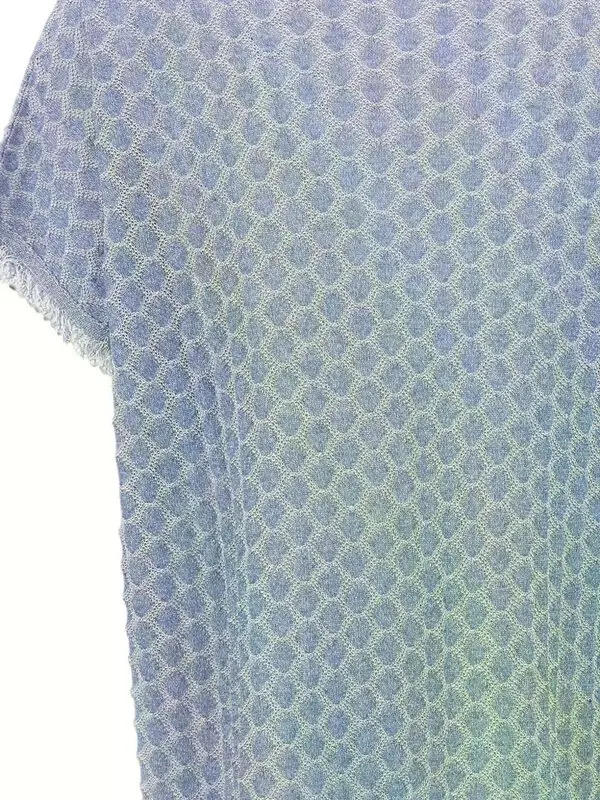 KANGRA Fringed Short-sleeve Cardigan-coat - Blue
