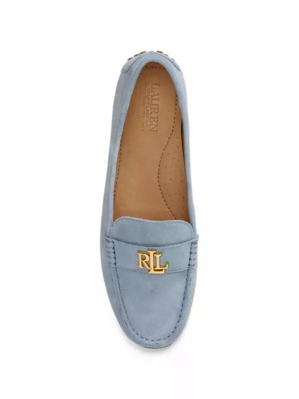 Ralph Lauren Barnsbury Suede Loafers With Logo Plaque - Blue