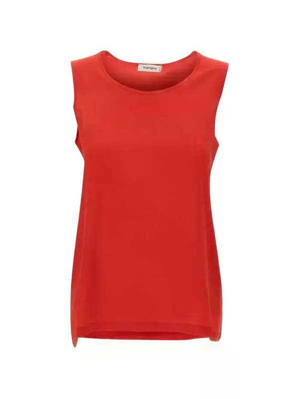 KANGRA Sleeveless Silk Tank Top - Red