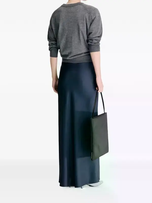Loulou De Saison Eli Silk Twill A-line Maxi Skirt