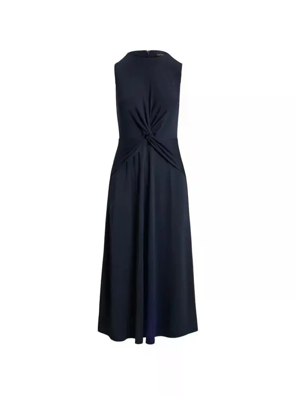 Ralph Lauren Sleeveless Twist-front Midi Dress - Blue