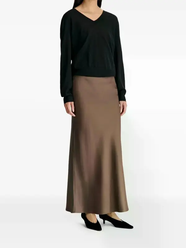 Loulou De Saison Eli Silk-twill A-line Maxi Skirt