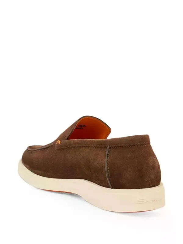 Santoni Suede Slip-on Loafers - Brown