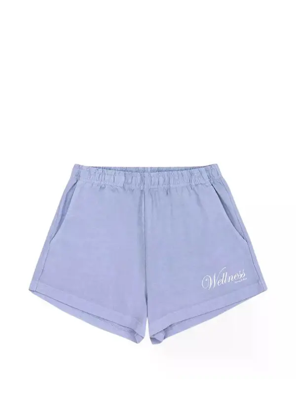 SPORTY & RICH Logo-print Mini Shorts - Blue