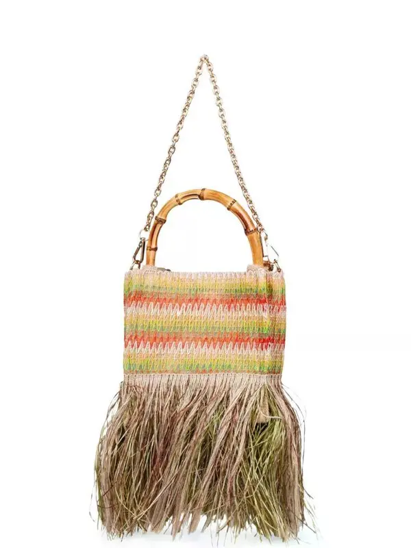 LA MILANESA Begonia Tote Bag With Fringe Trim - Neutrals