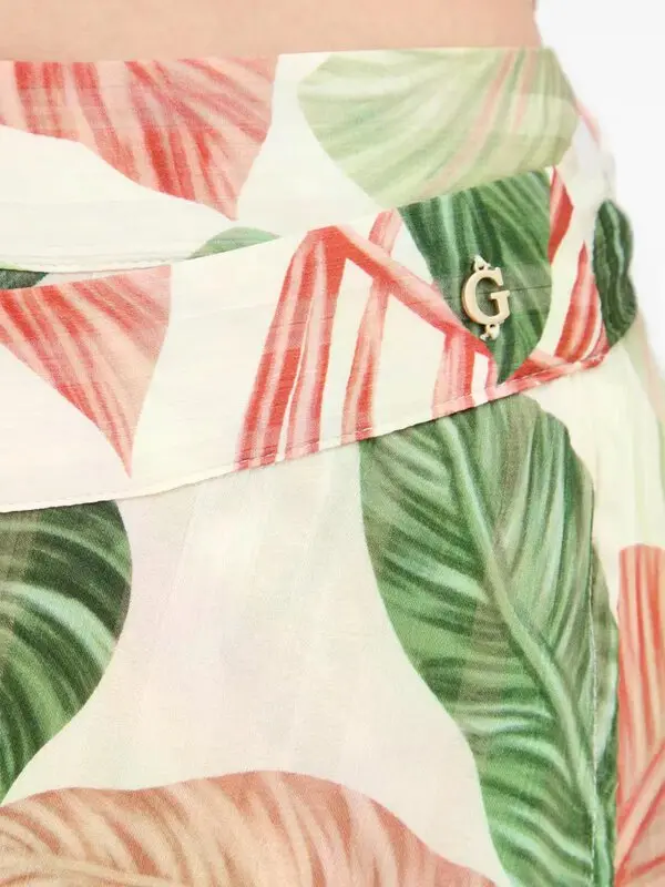 Guess Leaf Print Wrap-style Maxi Skirt