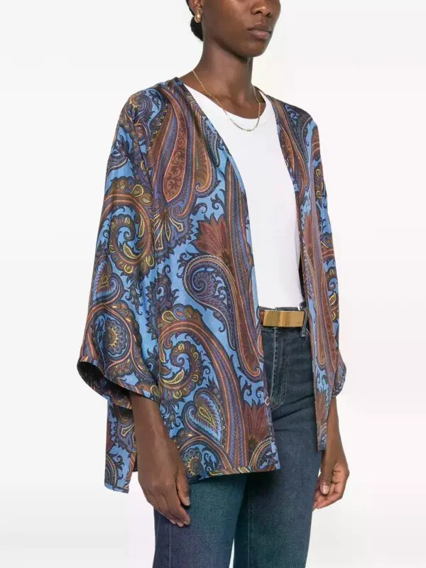 Etro Paisley Print Kimono - Blue