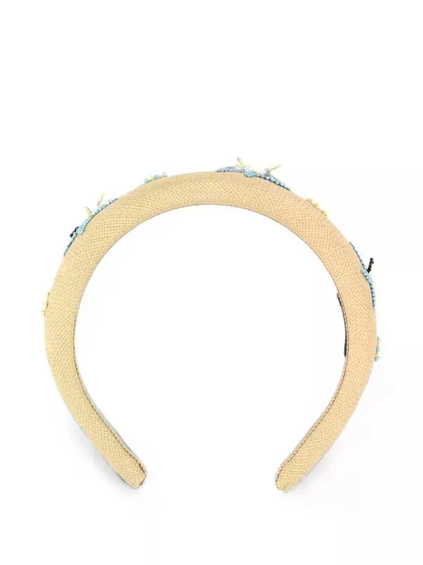 Prada Bead-embellished Canvas Headband - Neutrals