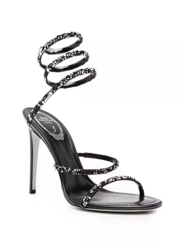 Rene Caovilla Cleo Crystal-embellished Spiral Ankle Strap Sandals