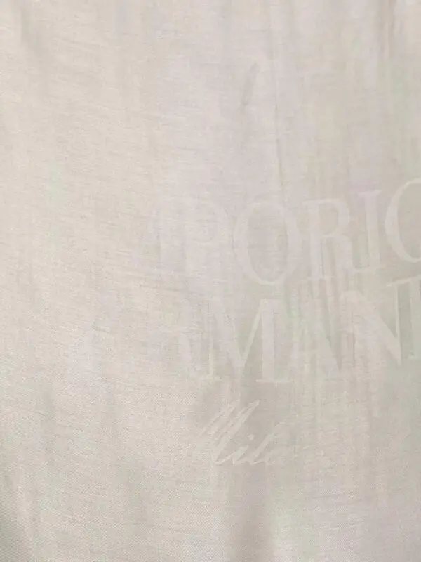 Emporio Armani Logo-jacquard Frayed-edge Scarf - Neutrals