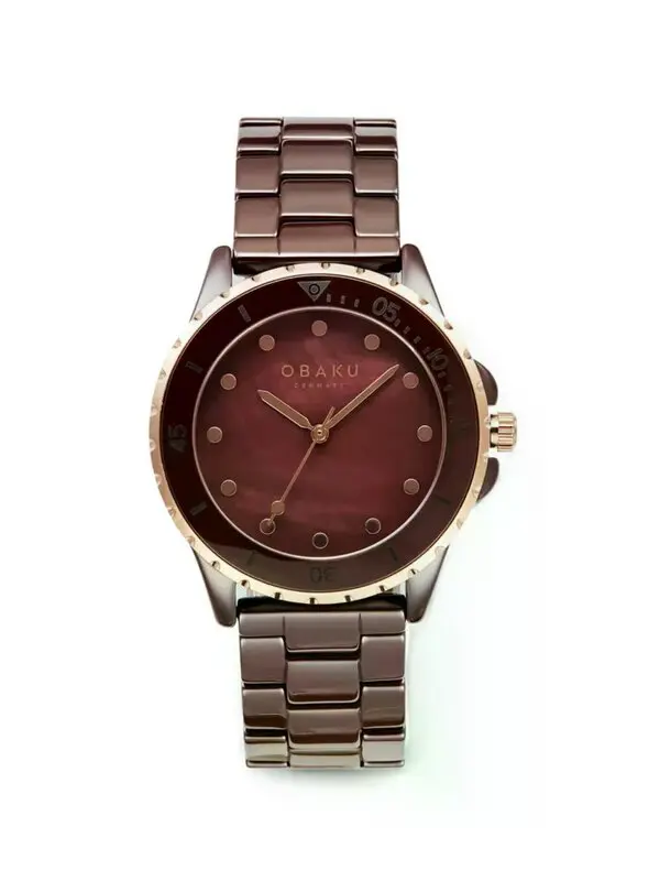 OBAKU Lille 32mm Watch With Link Bracelet - Brown