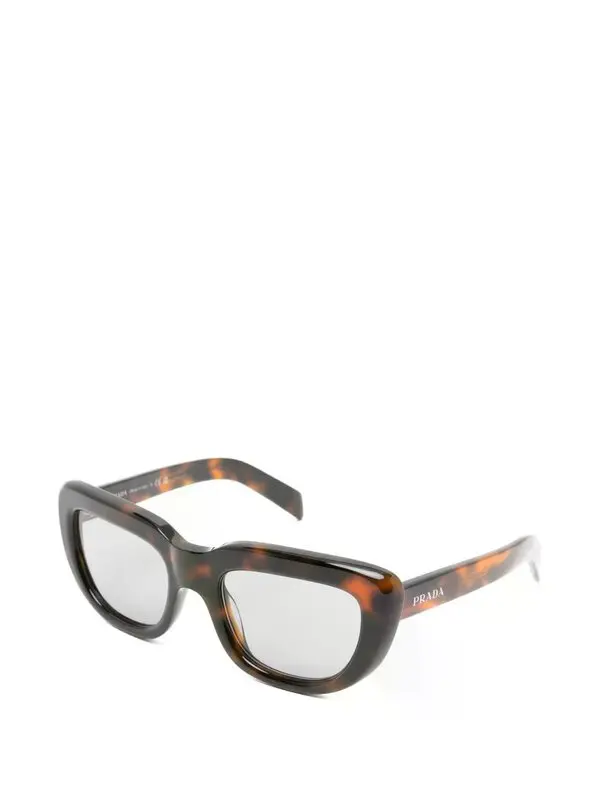 Prada Tortoiseshell Effect Rectangle Frame Sunglasses