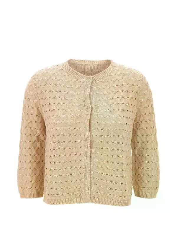 KANGRA Textured Knit Cotton Cardigan