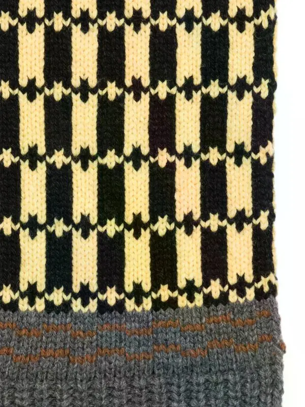 Marni Geometric-pattern Ribbed Scarf