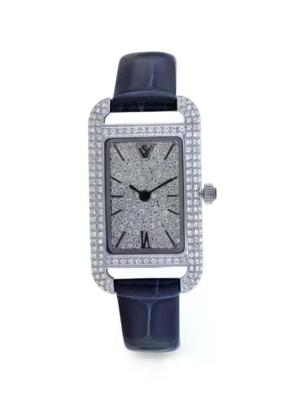 CHRISTIAN VAN SANT Opaline Crystal-embellished Rectangular Watch - Silver